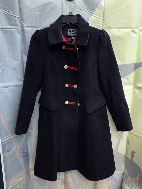 Rothschild | Jackets & Coats | Black Pea Coat With Red Trim | Poshmark